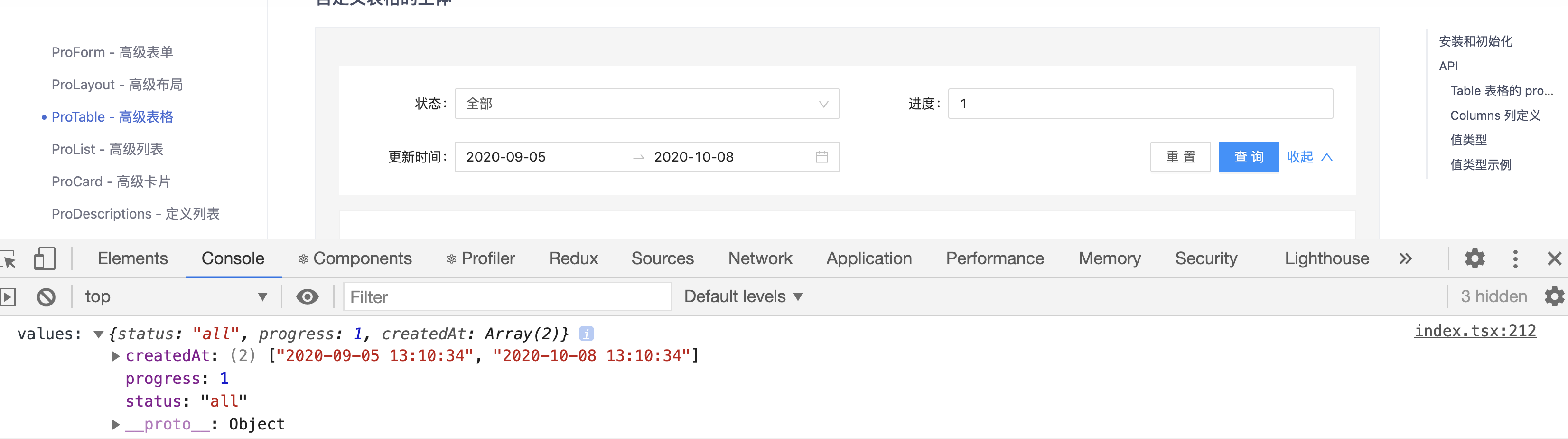 🧐[问题]ProTable中key在`column`和搜索表单中表现是否一致? · Issue #375 · ant-design/pro-components · GitHub