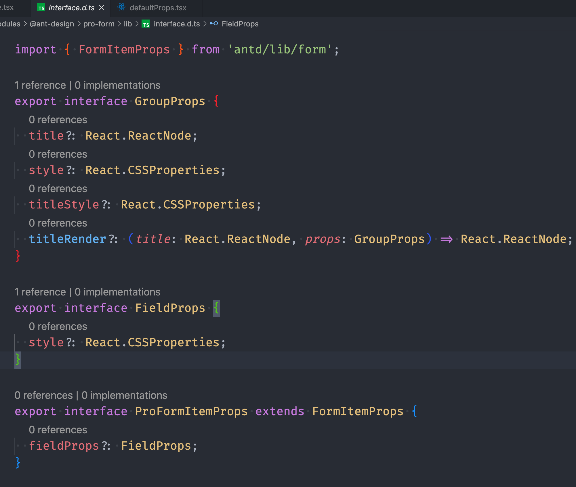 🧐[问题]ProForm声明文件不完全 · Issue #506 · ant-design/pro-components · GitHub