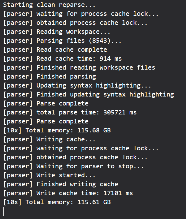 Total parser memory use · Issue #929 · slynch8/10x · GitHub