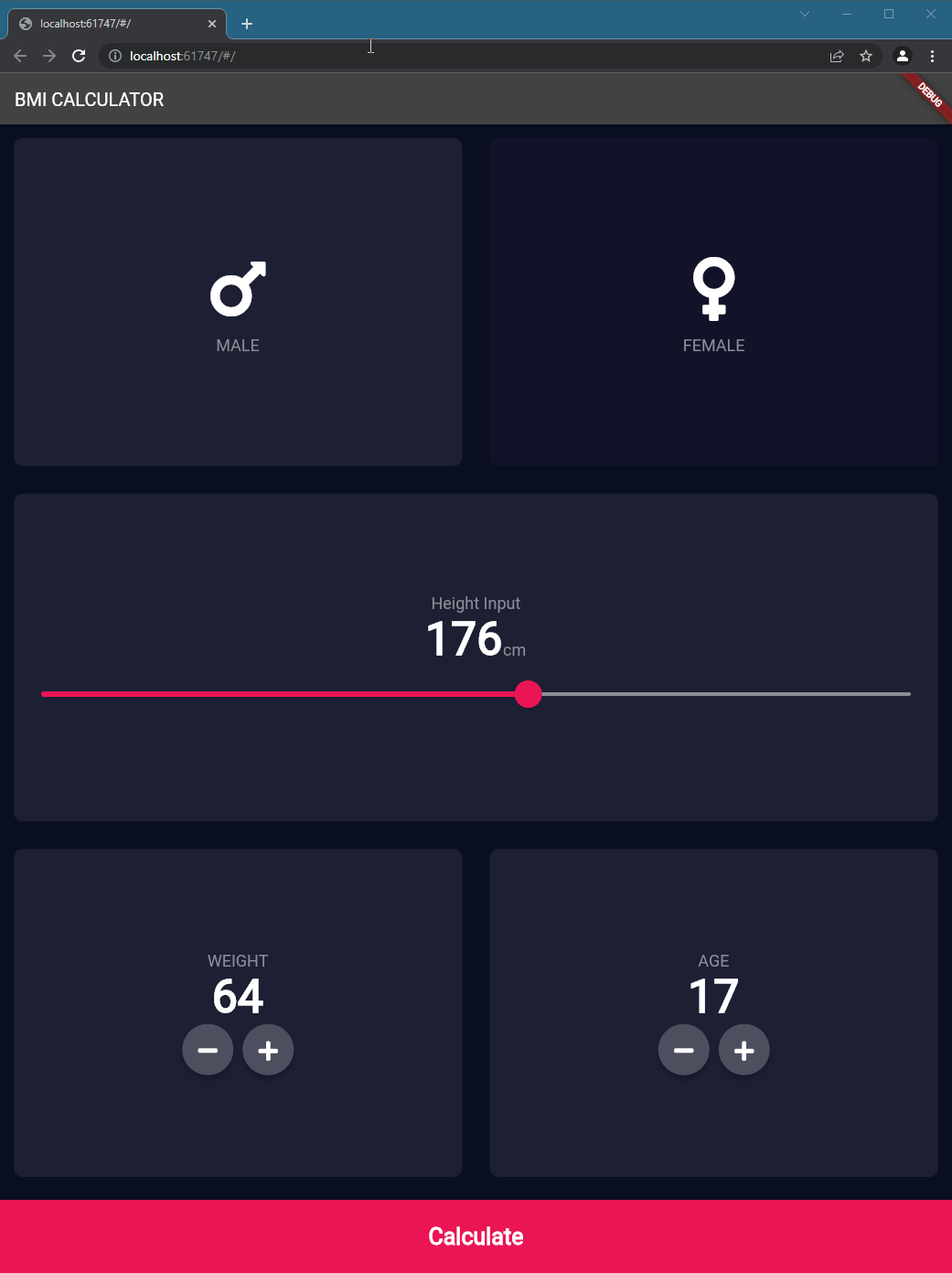 GitHub - wesleymbuakoto/BMI-Calculator: Responsive body mass index calculator using flutter