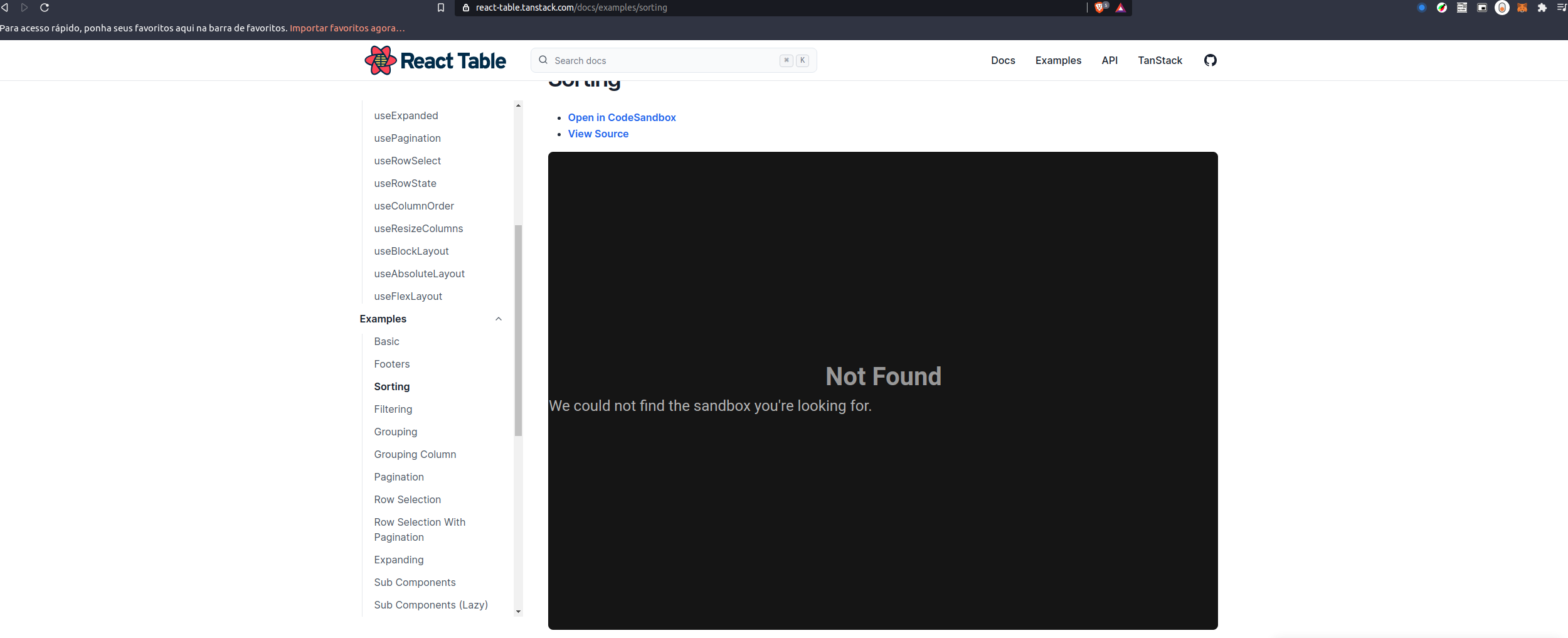 CodeSandbox Iframes are broken · Issue #3291 · TanStack/table · GitHub