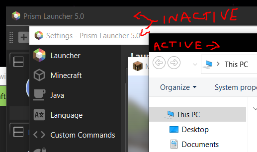 Dark Titlebar only works for main window · Issue #158 · PrismLauncher/PrismLauncher · GitHub