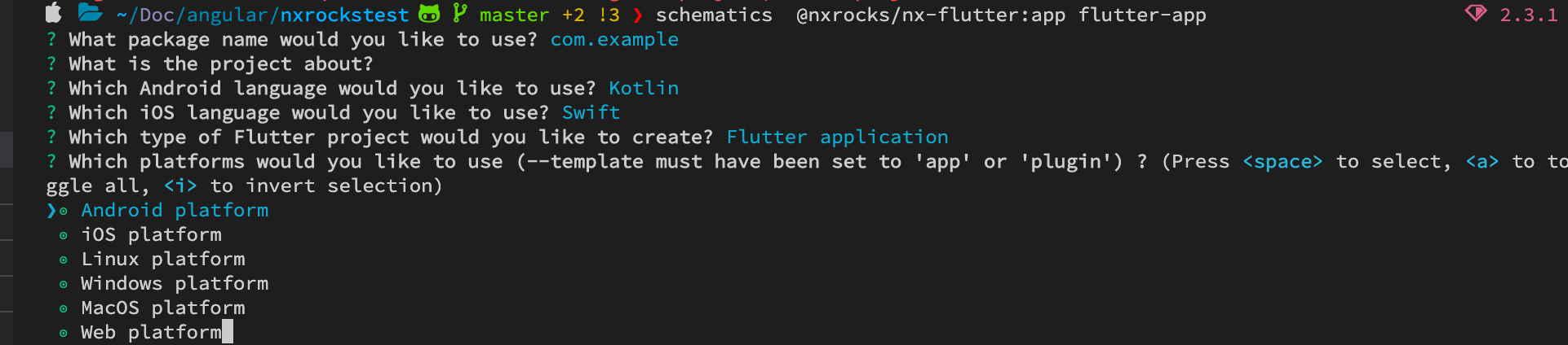 `nx generate` wrongly renders a single-select instead of a multi-select x-prompt when running a ...