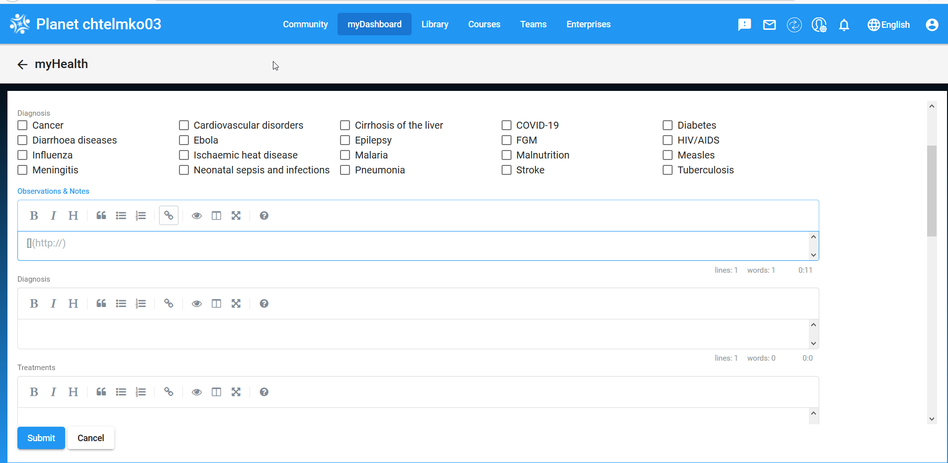 MyHealth: empty text field submission with the text editing buttons · Issue #6694 · open ...