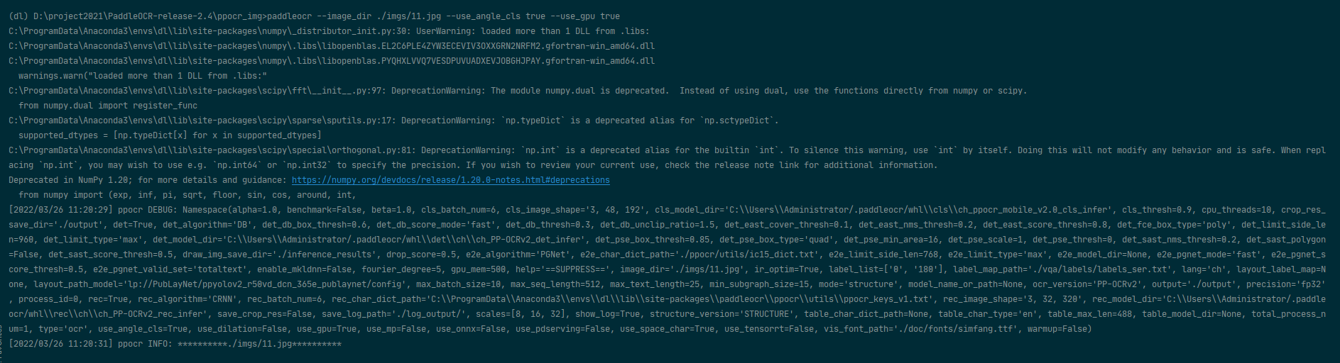 运行paddleocr的demo不成功，怎么解决呢？ · Issue #5788 · PaddlePaddle/PaddleOCR · GitHub