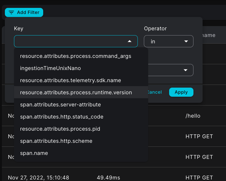 Filter Selector Minor Fixes (2 in 1) · Issue #555 · teletrace/teletrace · GitHub