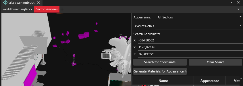 Centralize camera on searched Coordinates of Sector Previews · Issue ...