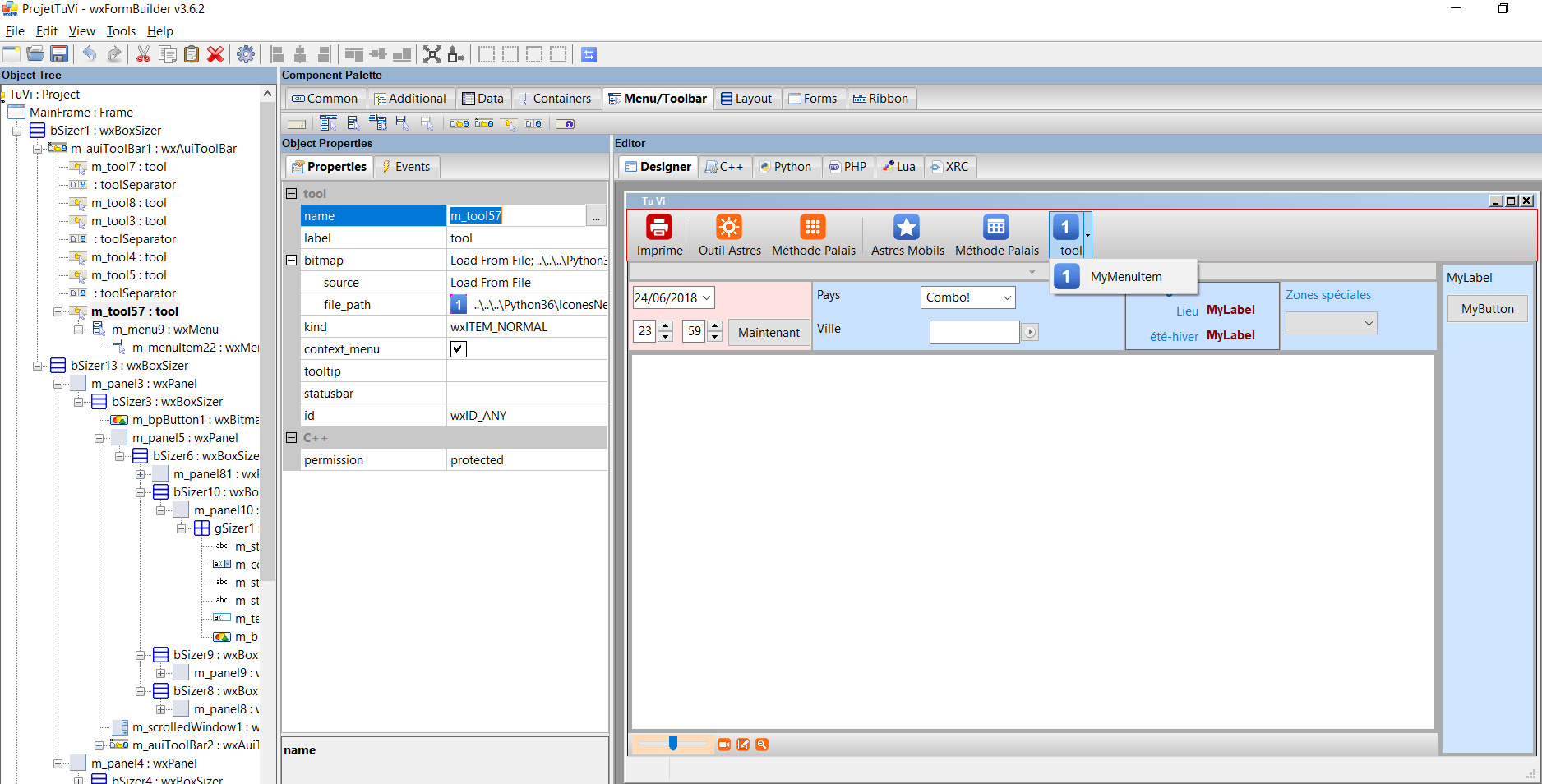 event problem with wxAUItoolbar which contains tool and contextmenu · Issue #409 · wxFormBuilder ...