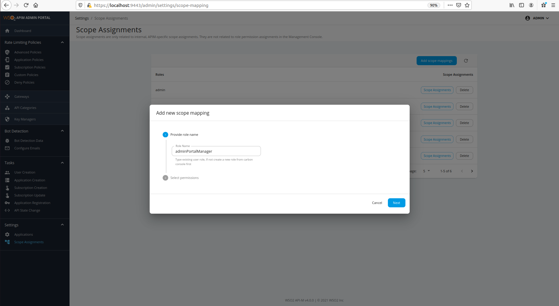 [API-M 4.0.0][Priority/HIGH]Error When trying to Add Scope Mappings in Admin Portal · Issue ...