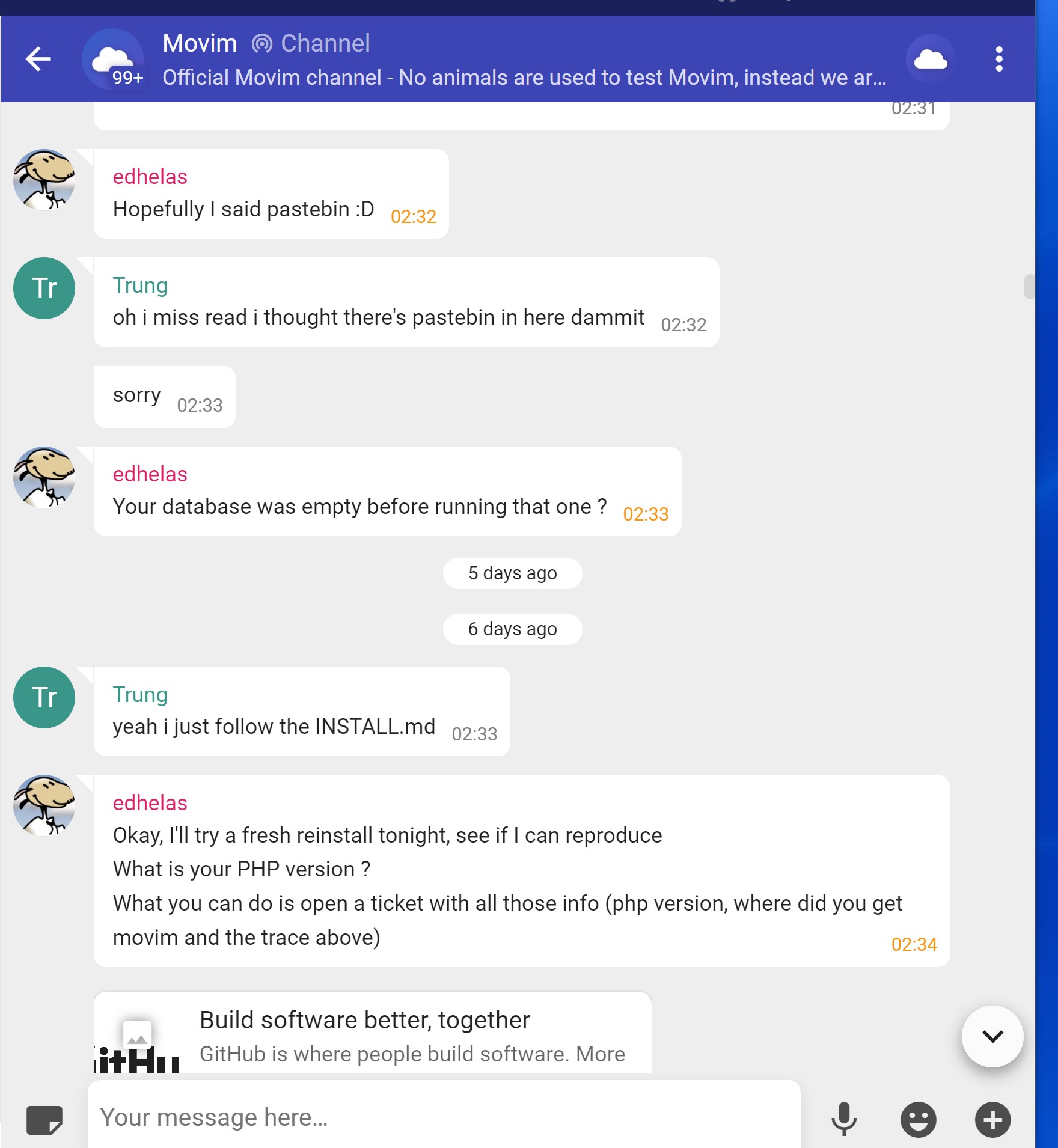 Showing multiple "days ago" labels while fetching history in MUCs · Issue #1168 · movim/movim ...