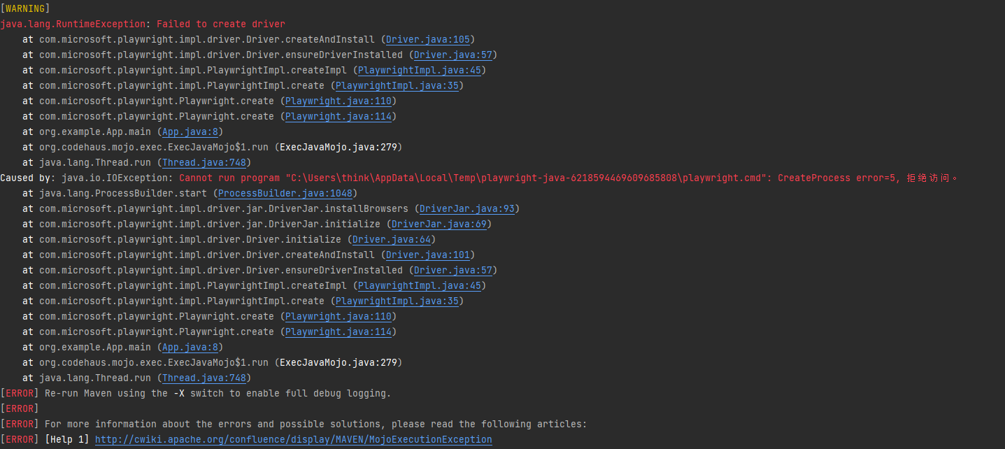 [BUG] CreateProcess error=5, 拒绝访问。 · Issue #21475 · microsoft/playwright · GitHub