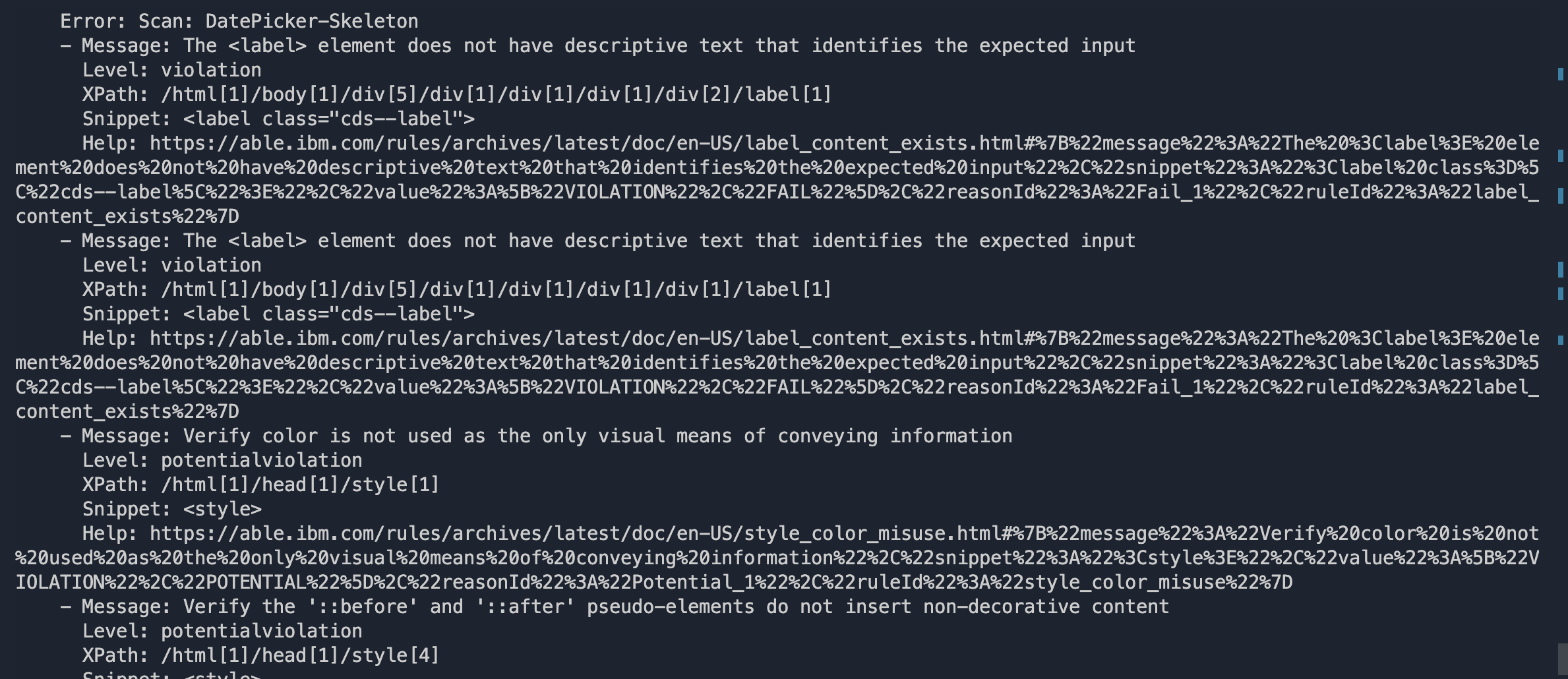 A11y Datepicker Open State And Skeleton Violations · Issue 14224 · Carbon Design Systemcarbon