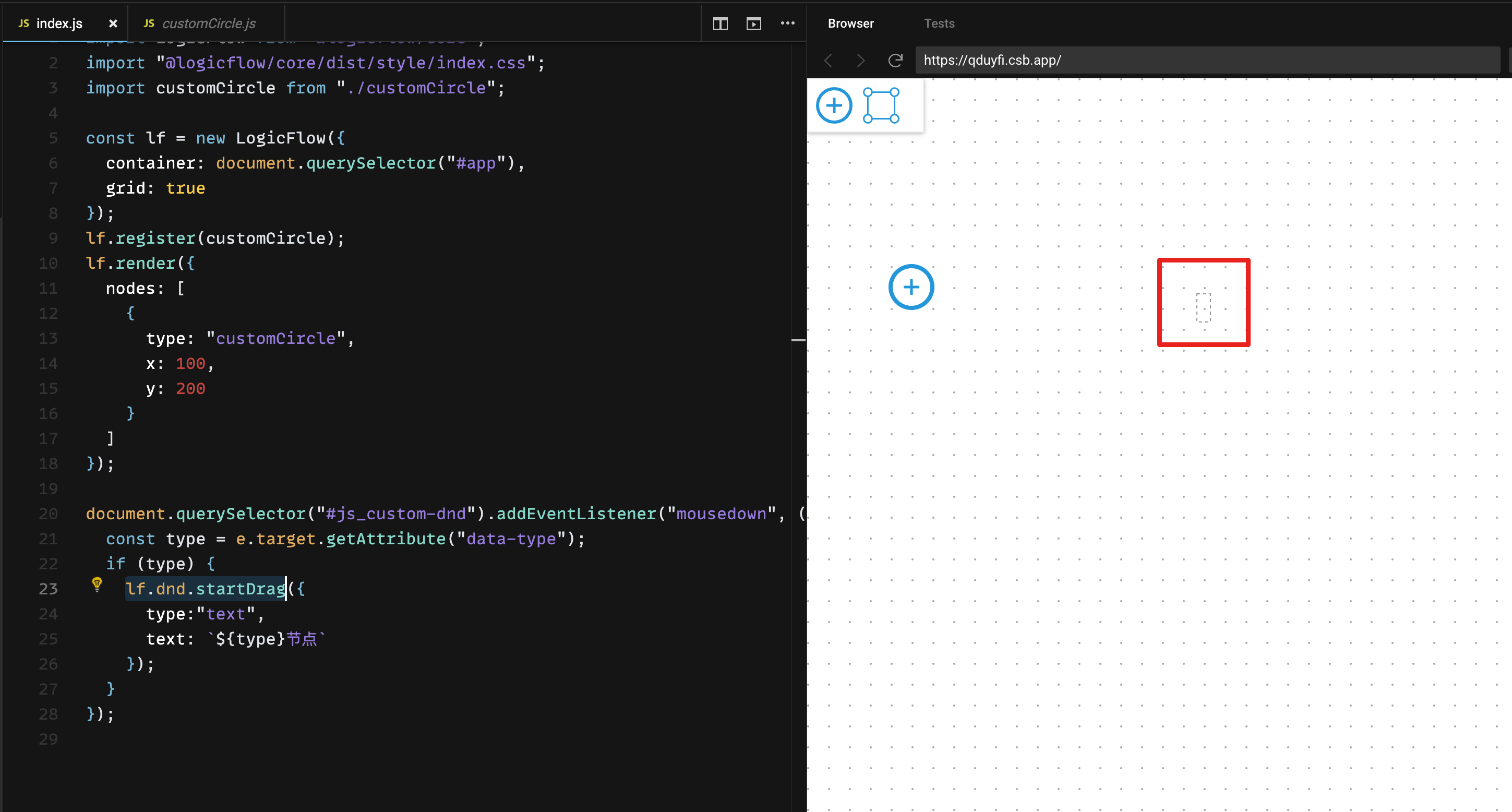 [Bug report] lf.dnd.startDrag的文本节点，删除文字后文本框会残留无法删除 · Issue #565 · didi/LogicFlow · GitHub