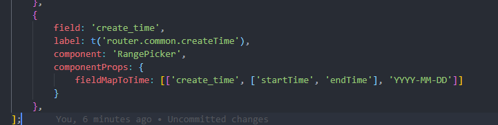 RangePicker组件fieldMapToTime设置无效 · Issue #1041 · vbenjs/vue-vben-admin · GitHub