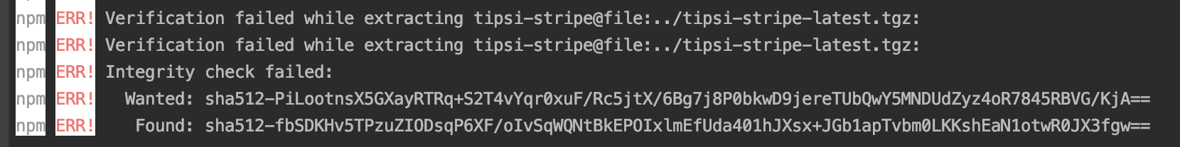 npm i in the example folder fails with an integrity check violation · Issue #486 · tipsi/tipsi ...