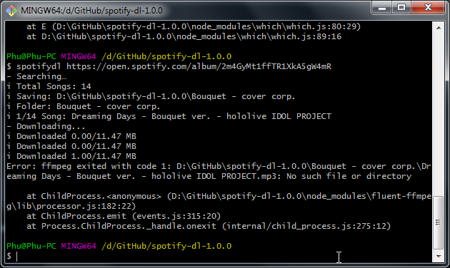 Error while trying to download song/album · Issue #96 · SwapnilSoni1999 ...