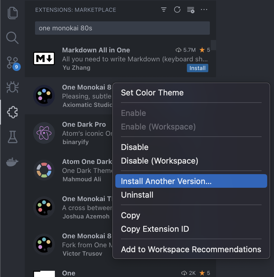 Large theme differences between 2.0.x and 2.1.x · Issue #3 · marcelo-mason/one-monokai-80s · GitHub