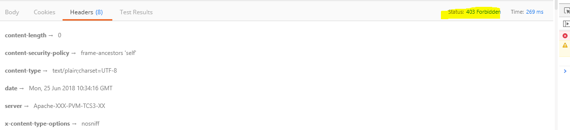 Post method got struck in status 403 forbidden · Issue #4731 ...
