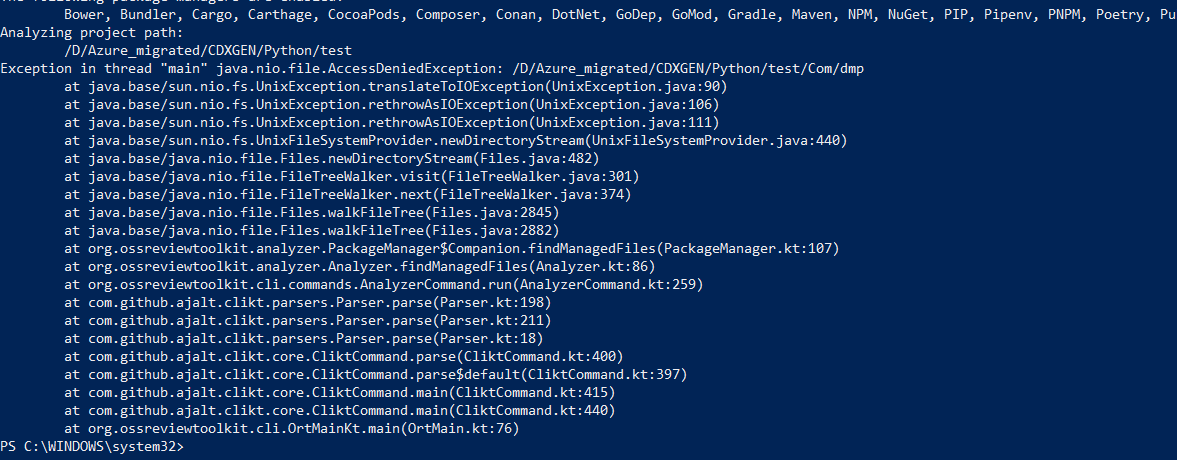 ORT scan failure for Python project · Issue #6428 · oss-review-toolkit/ort · GitHub