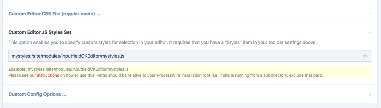 Using Custom Editor JS Styles Set causes js console error · Issue #674 · processwire/processwire ...