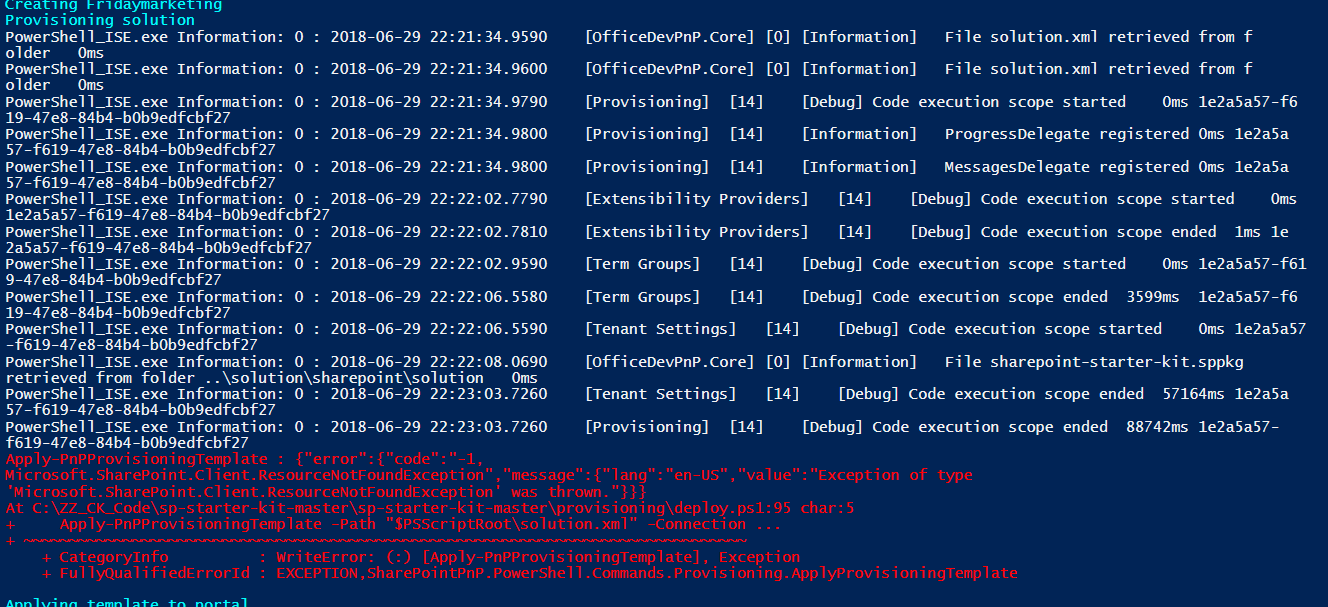 Error While Running Deploy Ps1 · Issue 54 · Pnp Sp Starter Kit · Github