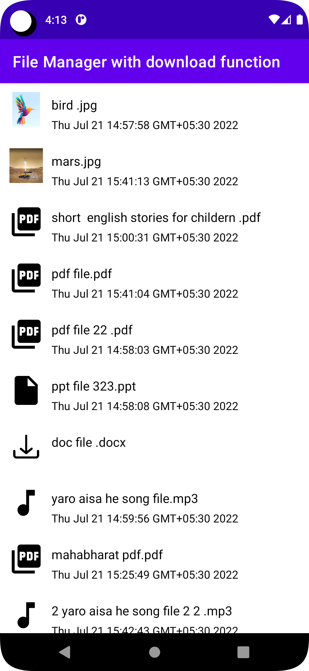 GitHub - saurabhthesuperhero/file-manager-with-download-manager
