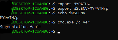 WSLENV passing '.' as current path causes segmentation fault · Issue #5274 · microsoft/WSL · GitHub