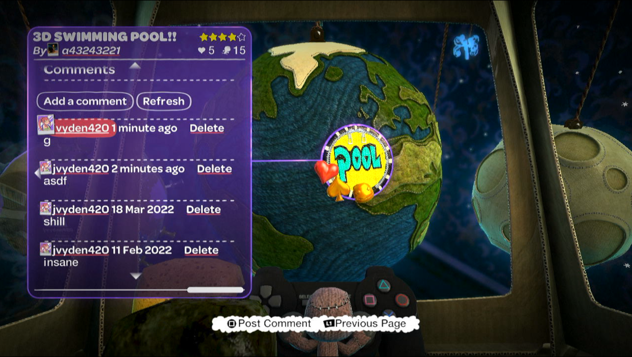 LBP1 doesn't display user comments · Issue #176 · LBPUnion ...