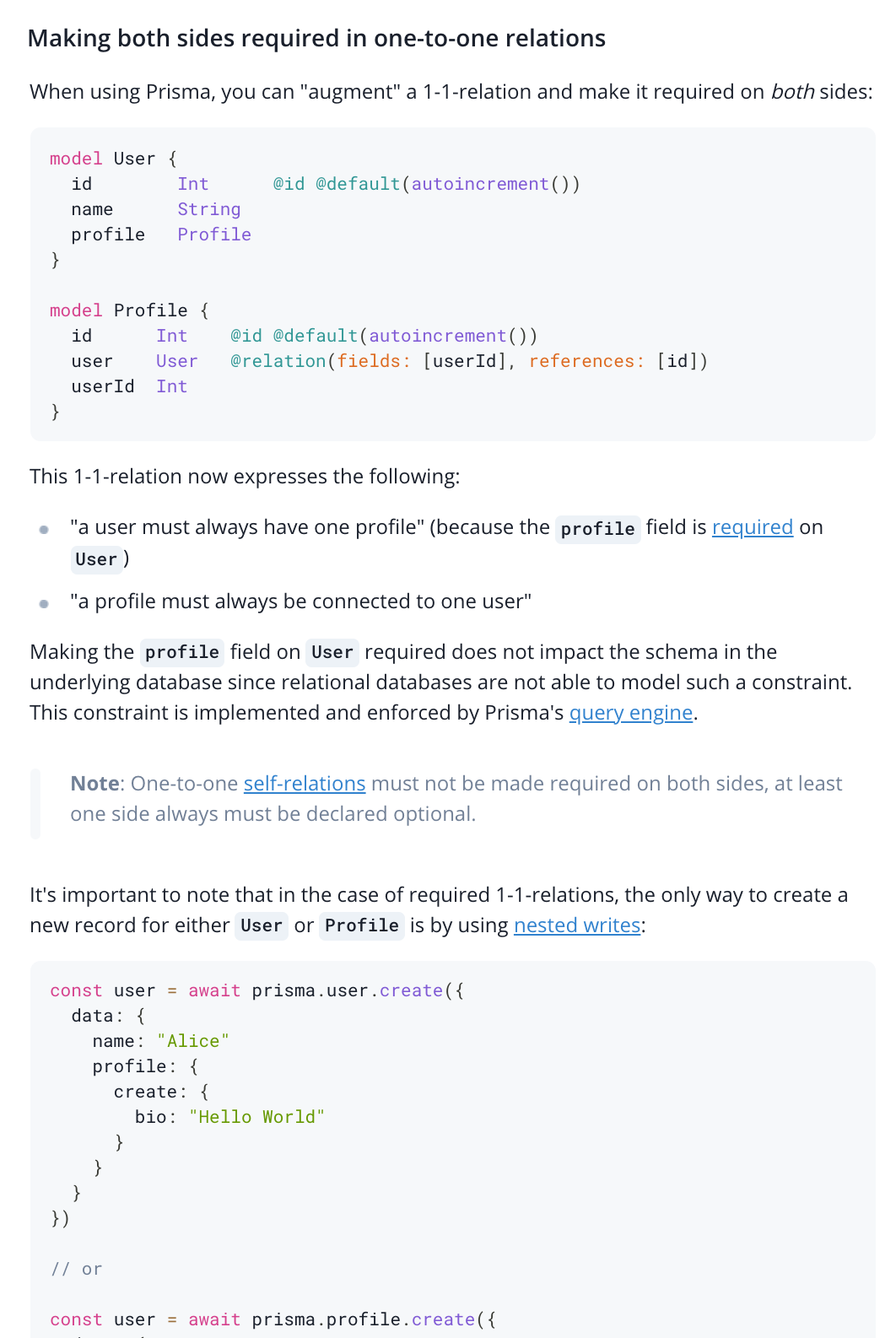 Update section about "Making both sides required in one-to-one relations" · Issue #1028 · prisma ...