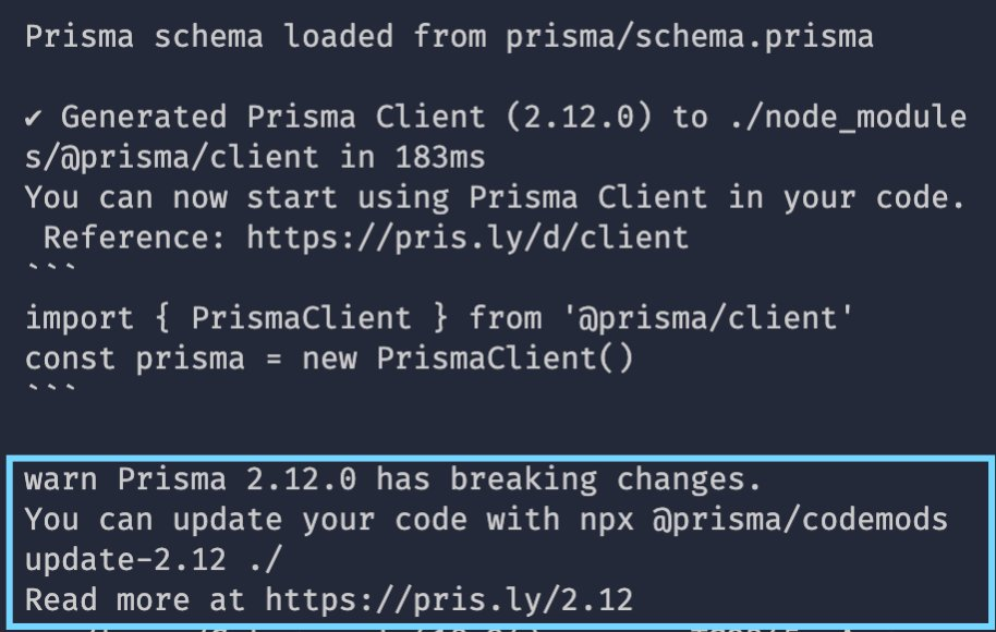 Hint for codemod should highlight command in backticks and/or colored · Issue #4373 · prisma ...