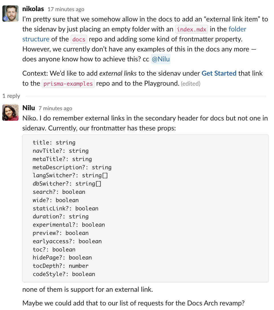Add an option to create an "external link item" in the sidenav · Issue #4877 · prisma/docs · GitHub