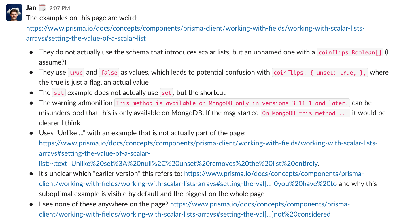 Improve "scalar list" docs · Issue #4892 · prisma/docs · GitHub
