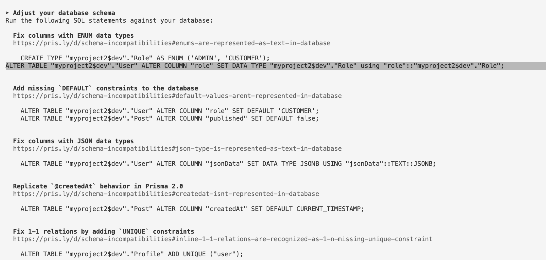 Indentation of SQL statement seems broken · Issue #33 · prisma/prisma1-upgrade · GitHub
