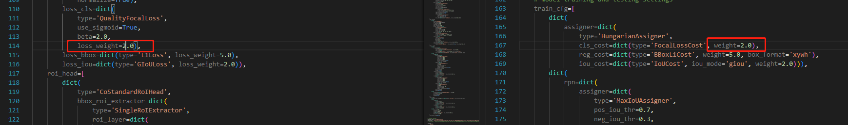 Training Co-DINO, The classification weight for loss and matcher should beexactly the same ...