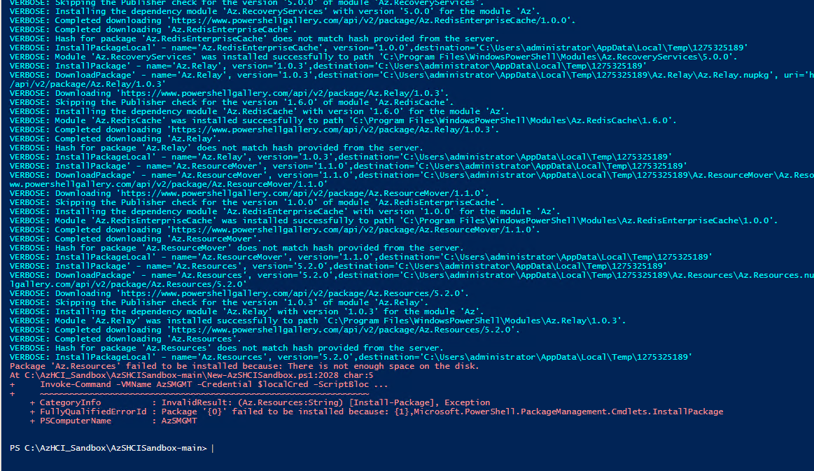 Issues With The Powershell Configuration · Issue 5 · Microsoftazstackhcisandbox · Github
