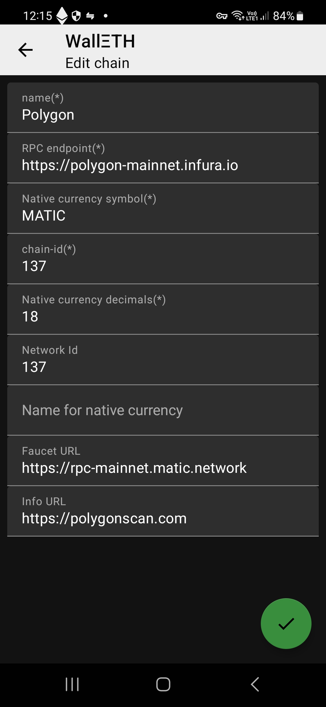 Cannot Issue A Transaction With Keycard On Polygon · Issue 596 · Wallethwalleth · Github 