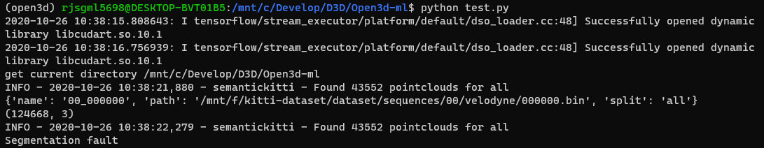 segmentation fault · Issue #134 · isl-org/Open3D-ML · GitHub