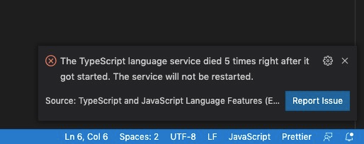 TS Server fatal error: Maximum call stack size exceeded · Issue #113260 · microsoft/vscode · GitHub