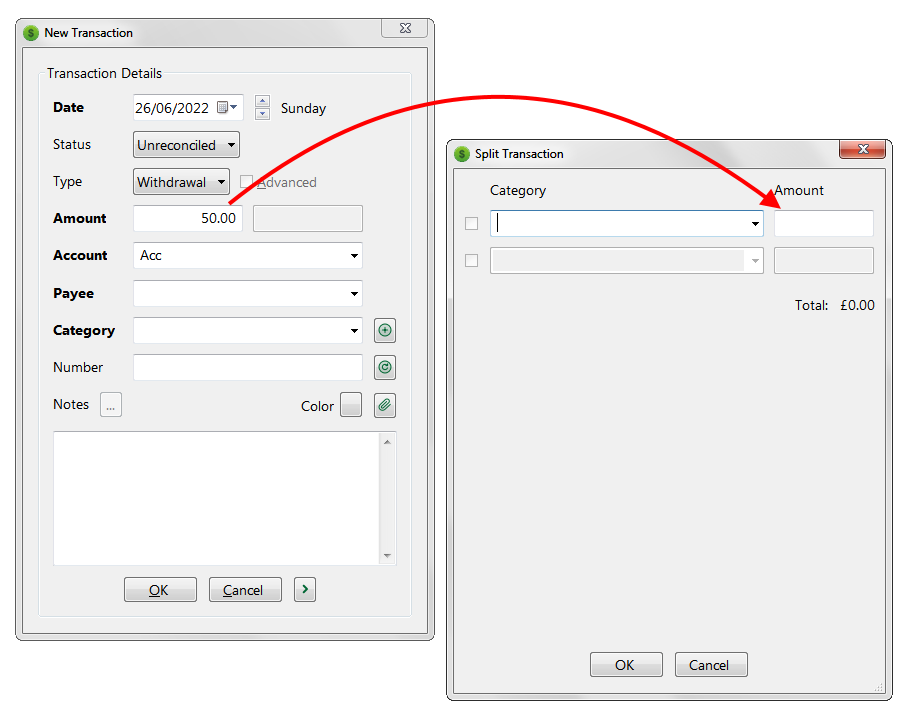 Streamlining the Split Transaction dialog · Issue #4712 ...