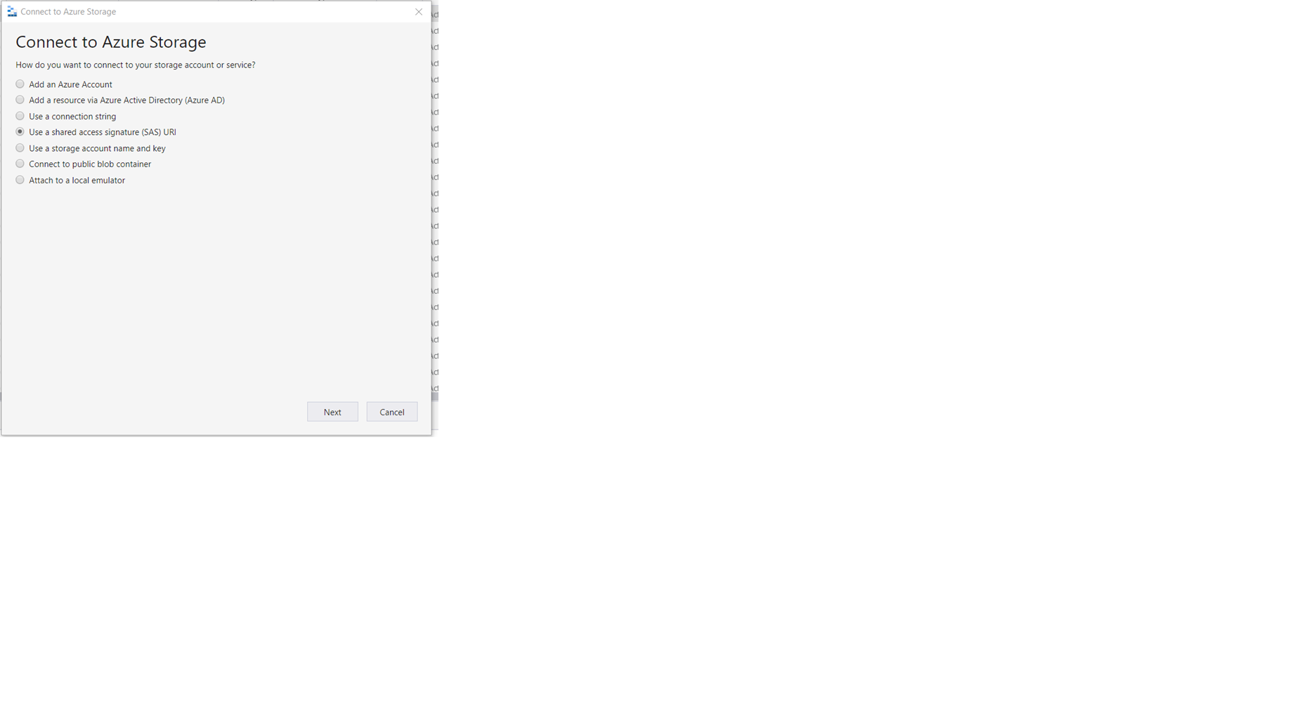 Unable to connect to storage account using SAS URL with new version 1. ...