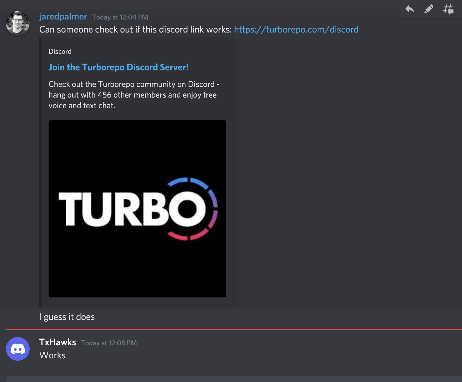Discord invite link is invalid · Issue #508 · vercel/turborepo · GitHub