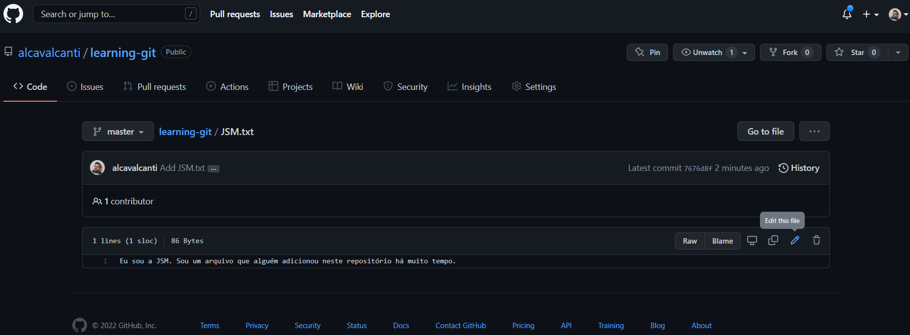 GitHub - alcavalcanti/learning-git: Repository for the content of ...