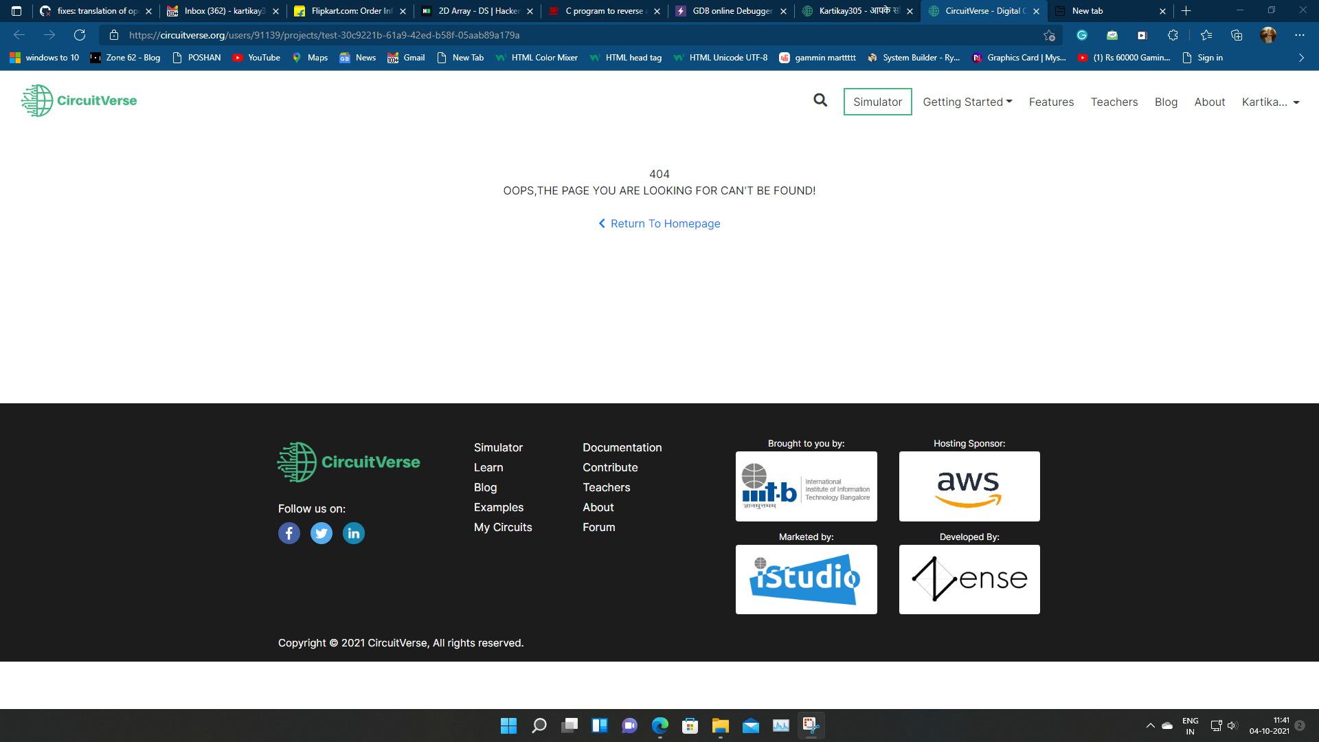 Sticky footer problem in 404 error page · Issue #2520 · CircuitVerse/CircuitVerse · GitHub