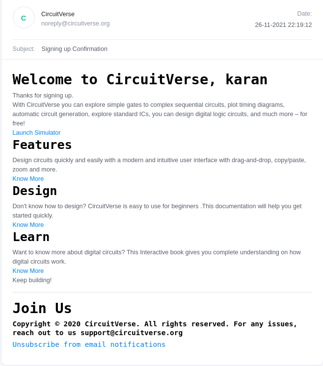 Improve UX/UI for cv mailers · Issue #2658 · CircuitVerse/CircuitVerse · GitHub