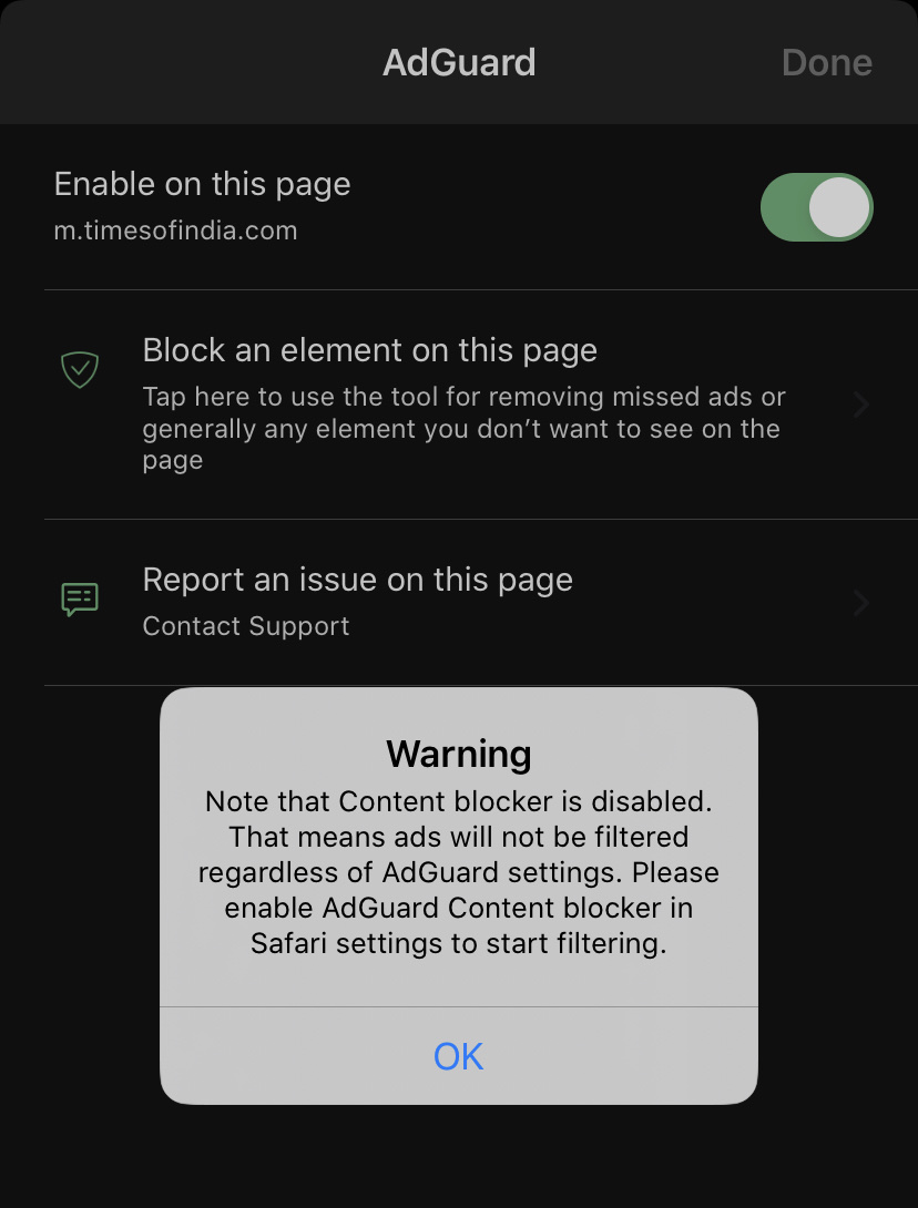 Only show warning when all blockers are disabled · Issue #1562 ...