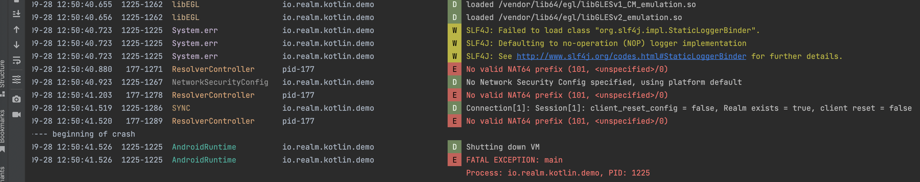 Syncconfiguration Default Log Level Is Not Being Respected · Issue 1030 · Realmrealm Kotlin