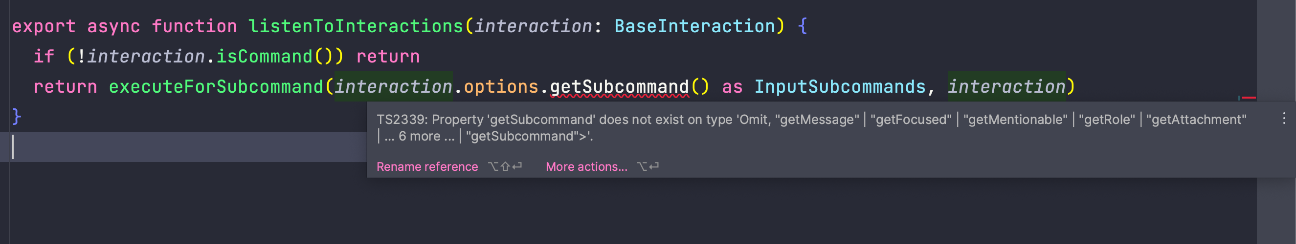A lot of the typing is wrong following the guide · Issue #1317 · discordjs/guide · GitHub