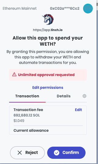 ERC20 Approve is using wrong network for fees · Issue #25255 · brave/brave-browser · GitHub