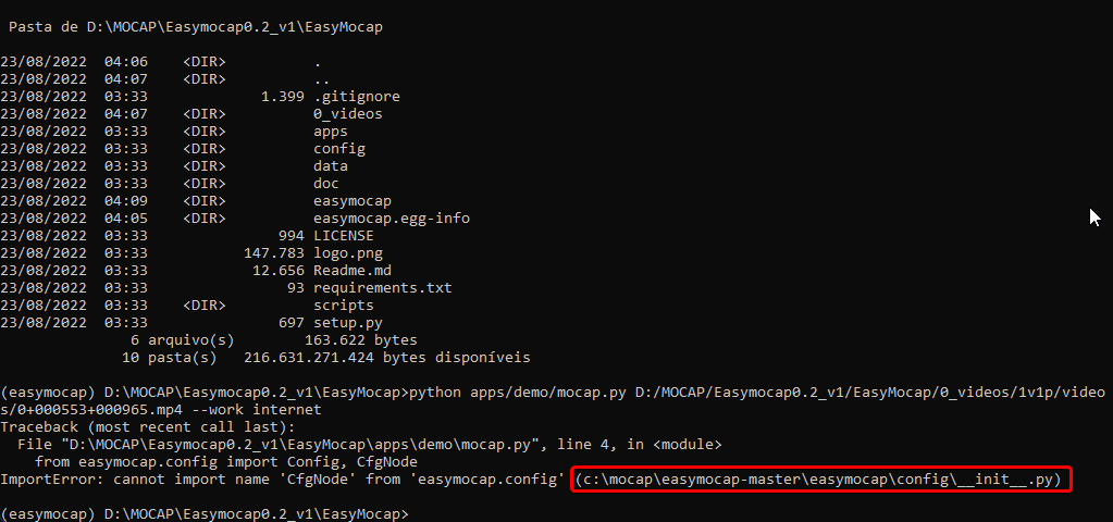 ImportError: cannot import name 'CfgNode' from 'easymocap.config' · Issue #189 · zju3dv ...
