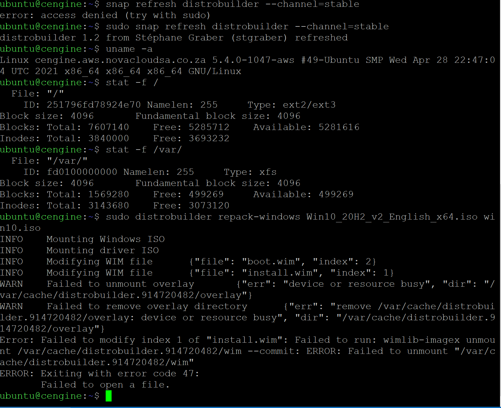 Windows Repack failing on xfs · Issue #429 · lxc/distrobuilder · GitHub